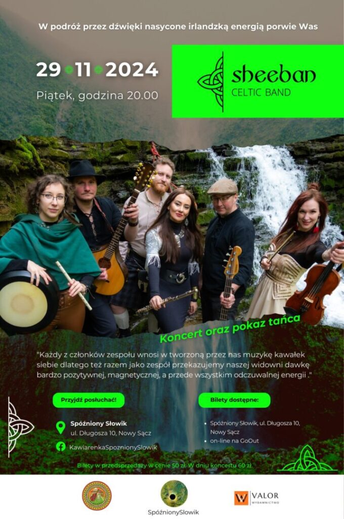 SHEEBAN CELTIC BAND. Irlandzki wieczór w Słowiku [ZAPOWIEDŹ]